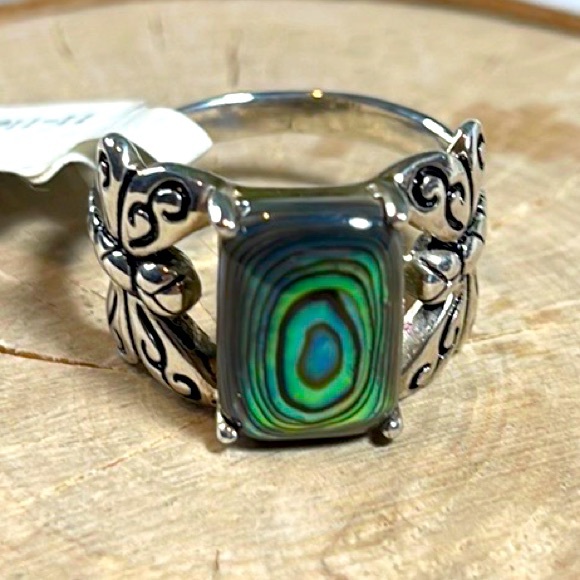 JTV | Jewelry | Jtv Dragonfly Ring Nwt Bbj 925 Sterling Silver Abalone ...